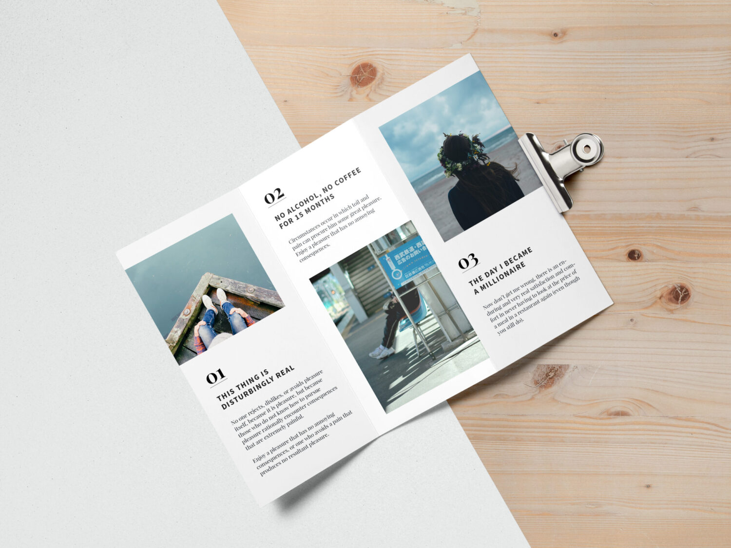 Tri Fold Clip Brochure Free Mockup » Design a Lot