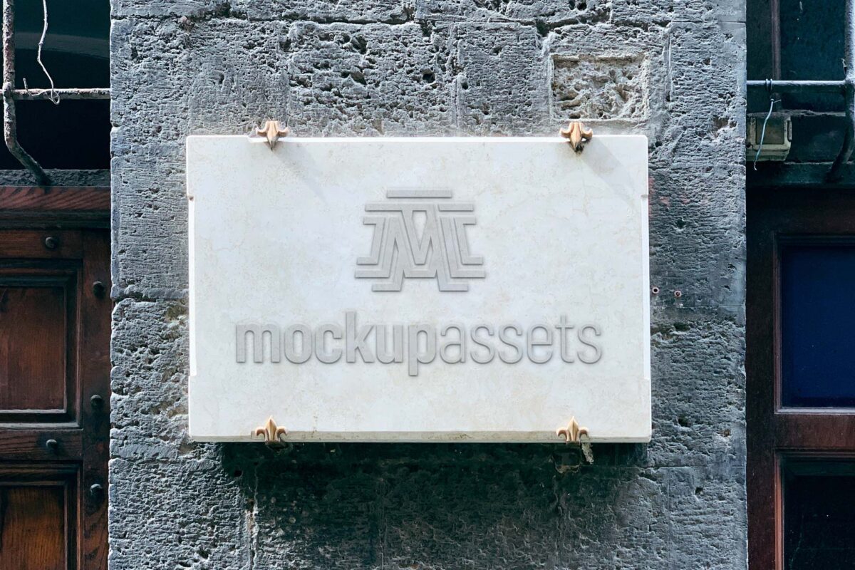 3D Marble Sign Logo Mockup » Design a Lot