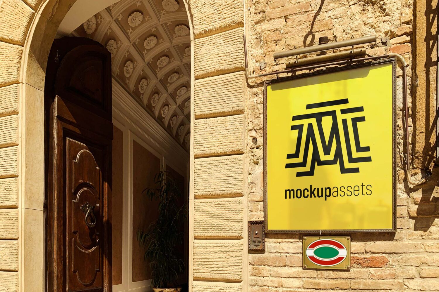 Big Door Entrance Poster Mockup » Design a Lot