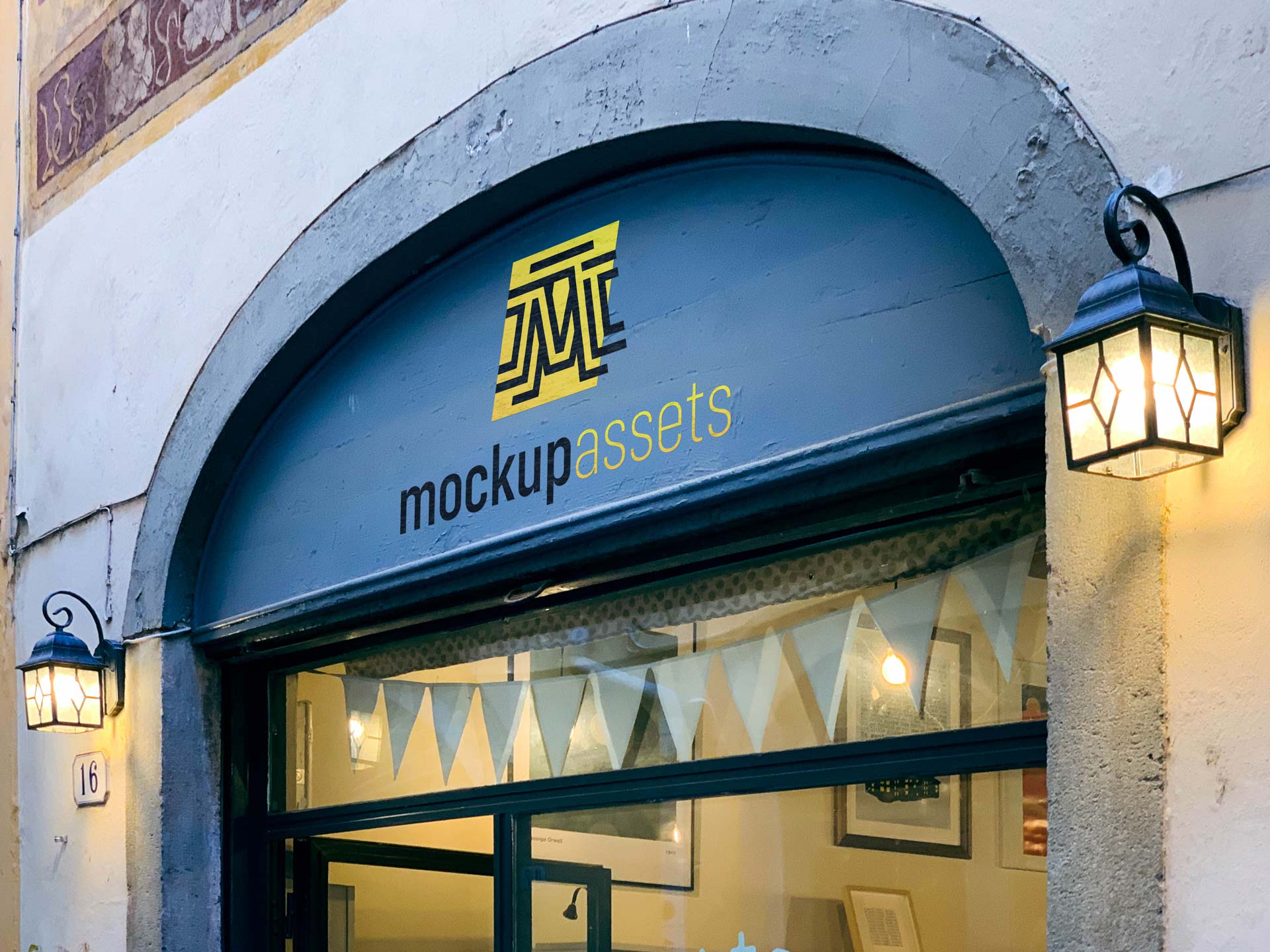 Black Arch Store Signage Mockup » Design a Lot